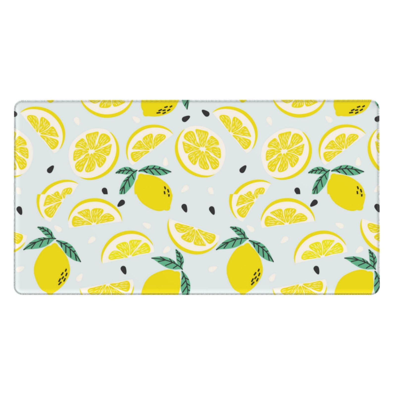 Large Gaming Mouse Pad - Lemon leaves Non-Slip Rubber Base Desk Mat ...