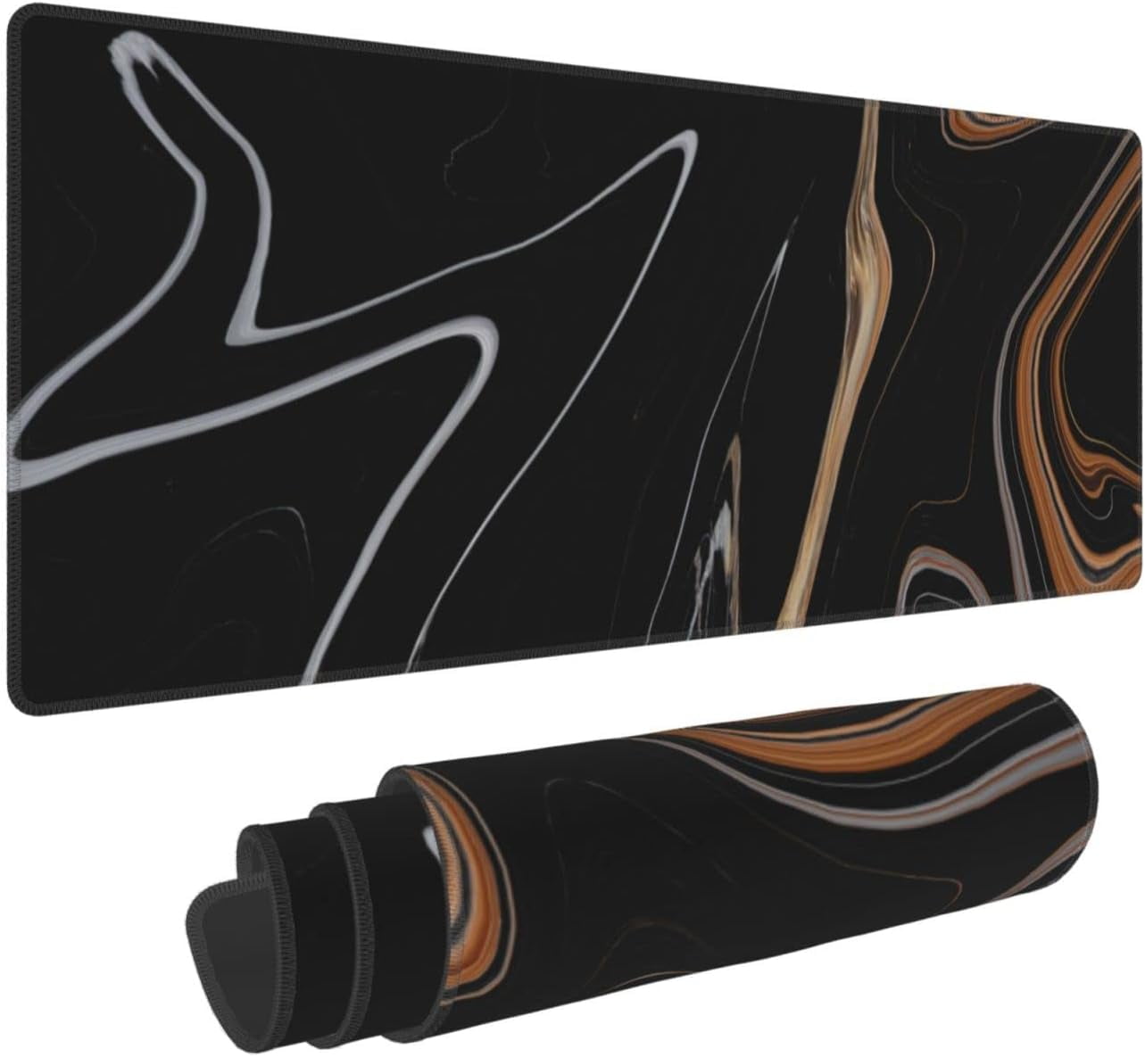 Large Gaming Mouse Pad, Marble XL Mousepad, Stitched Non-Slip Extended ...