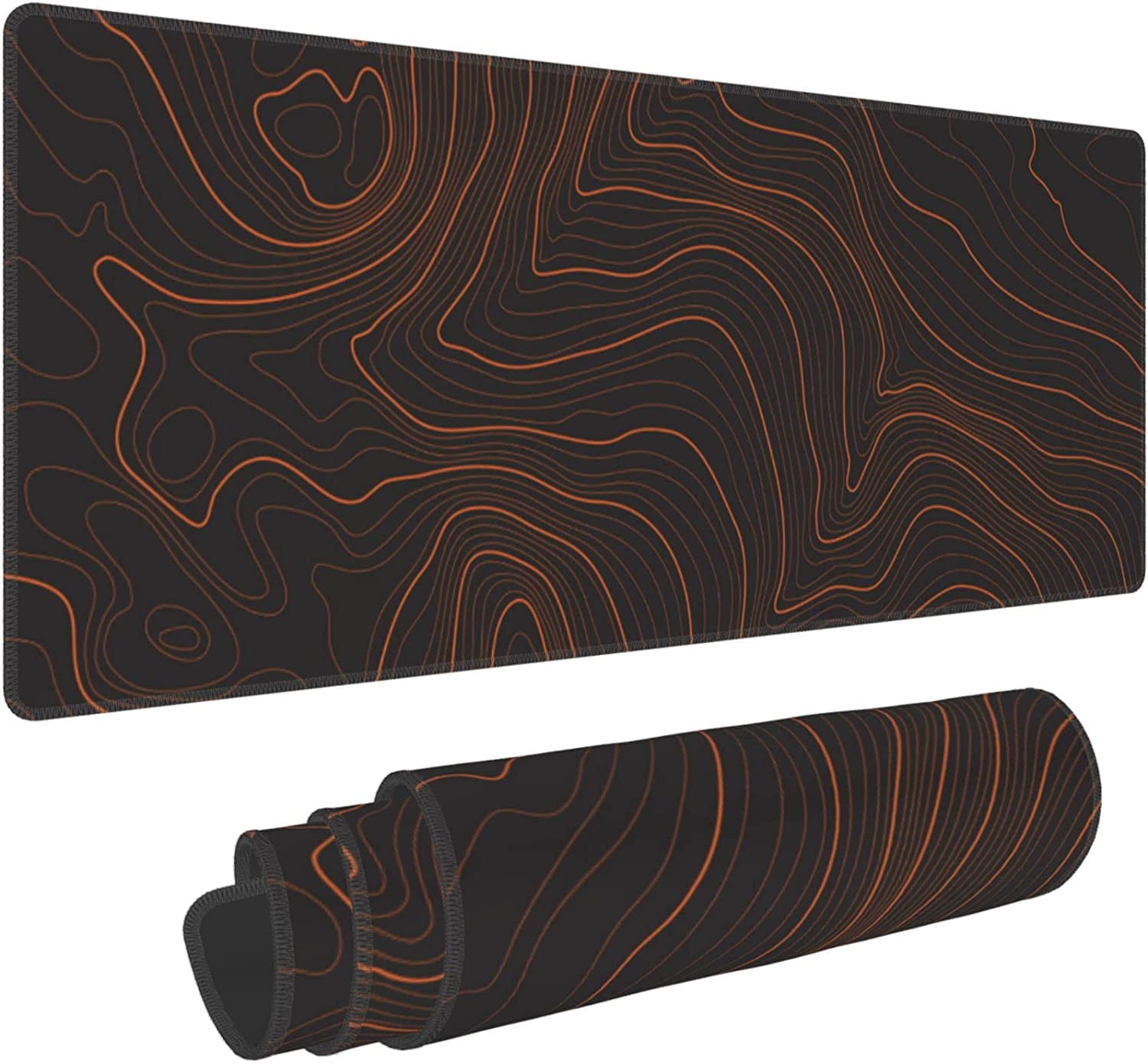 Large Gaming Mouse Pad Orange Topographic Map Lines Contour Geographic ...