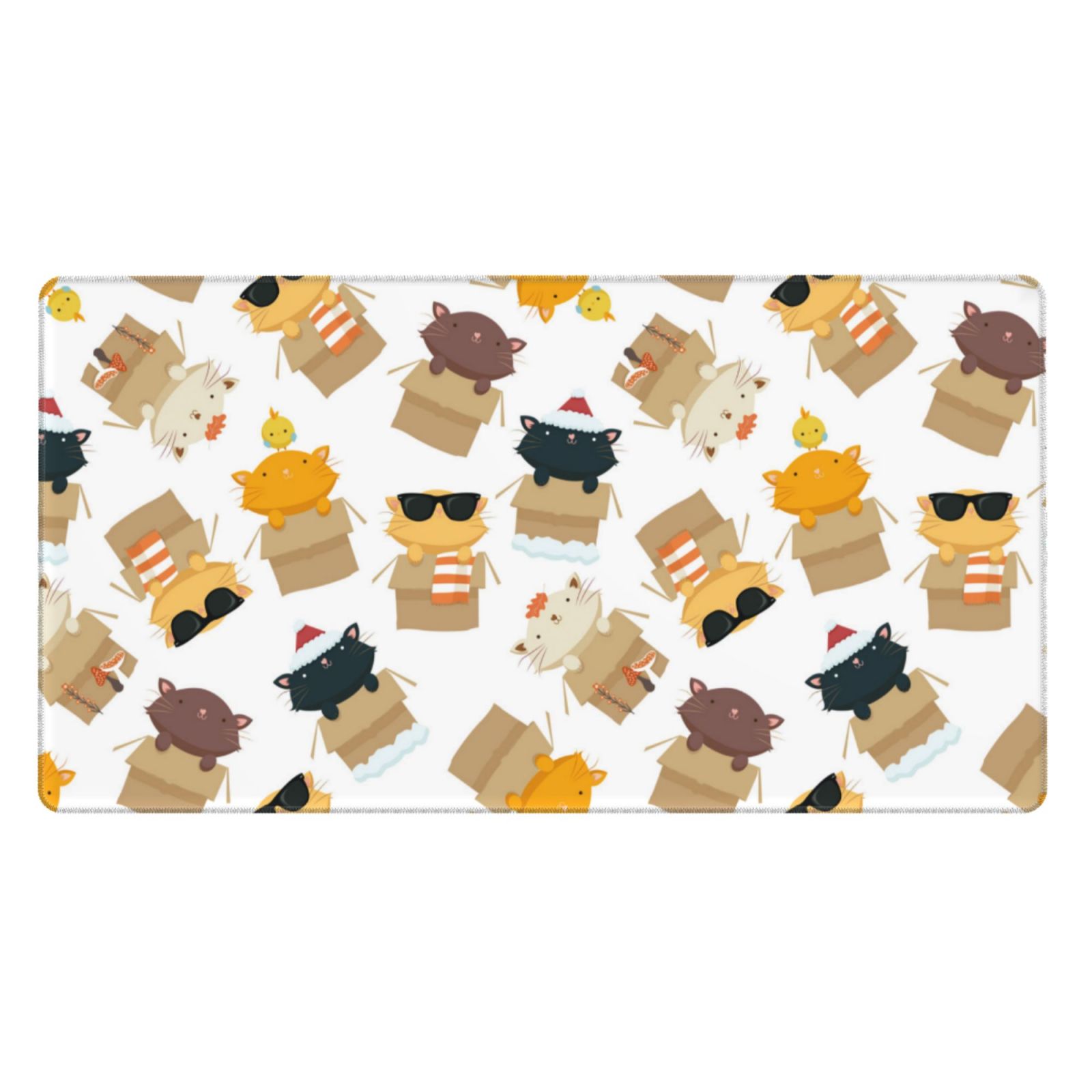 Large Gaming Mouse Pad - Preppy Card Mailbox Cat Non-Slip Rubber Base ...