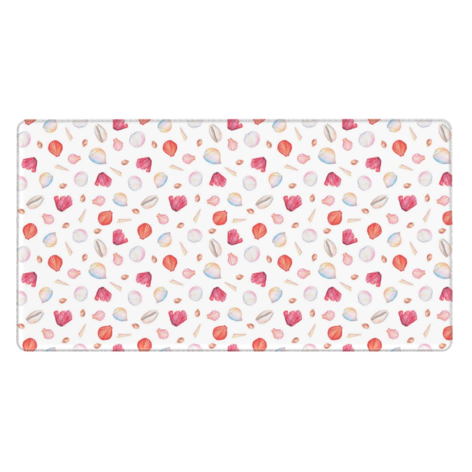 Large Gaming Mouse Pad - Red coral and scallop seashell Non-Slip Rubber ...