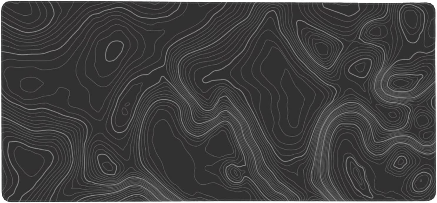 Large Gaming Mouse Pad Topographic Map Lines Contour Geographic PC ...