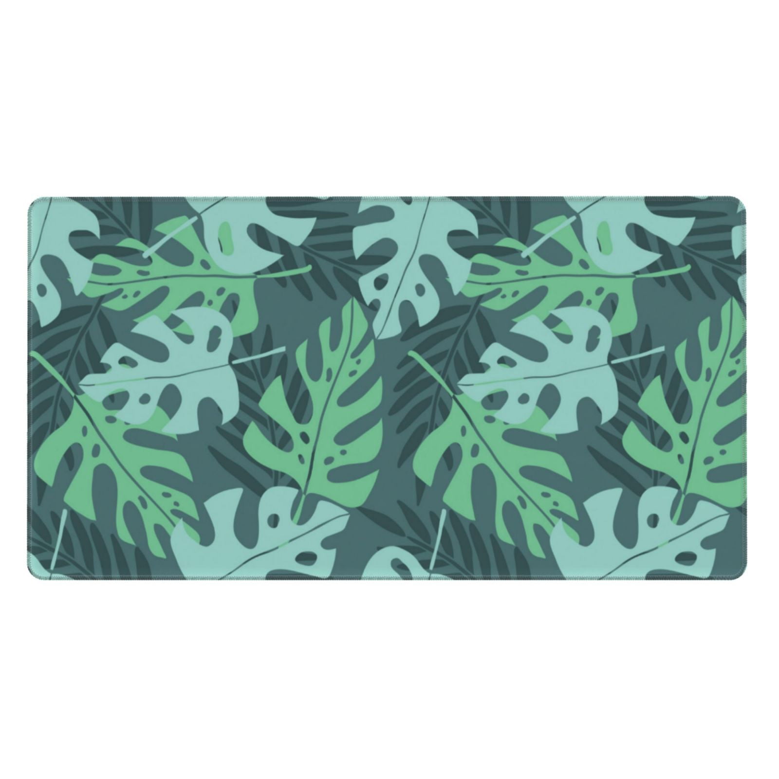 Large Gaming Mouse Pad - Tropical Green Leaf Non-Slip Rubber Base Desk ...