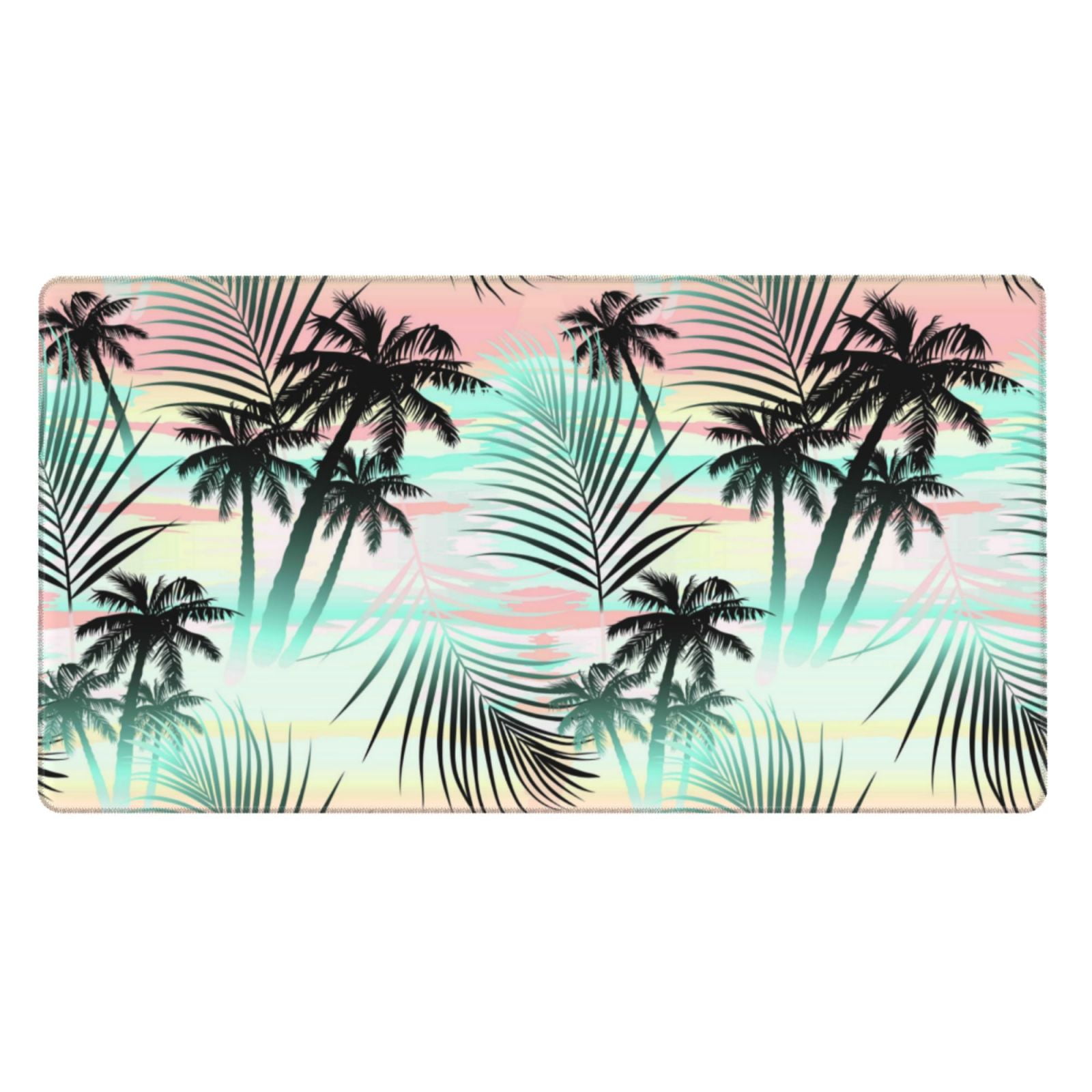 Large Gaming Mouse Pad - Tropical Summer Palm Non-Slip Rubber Base Desk ...