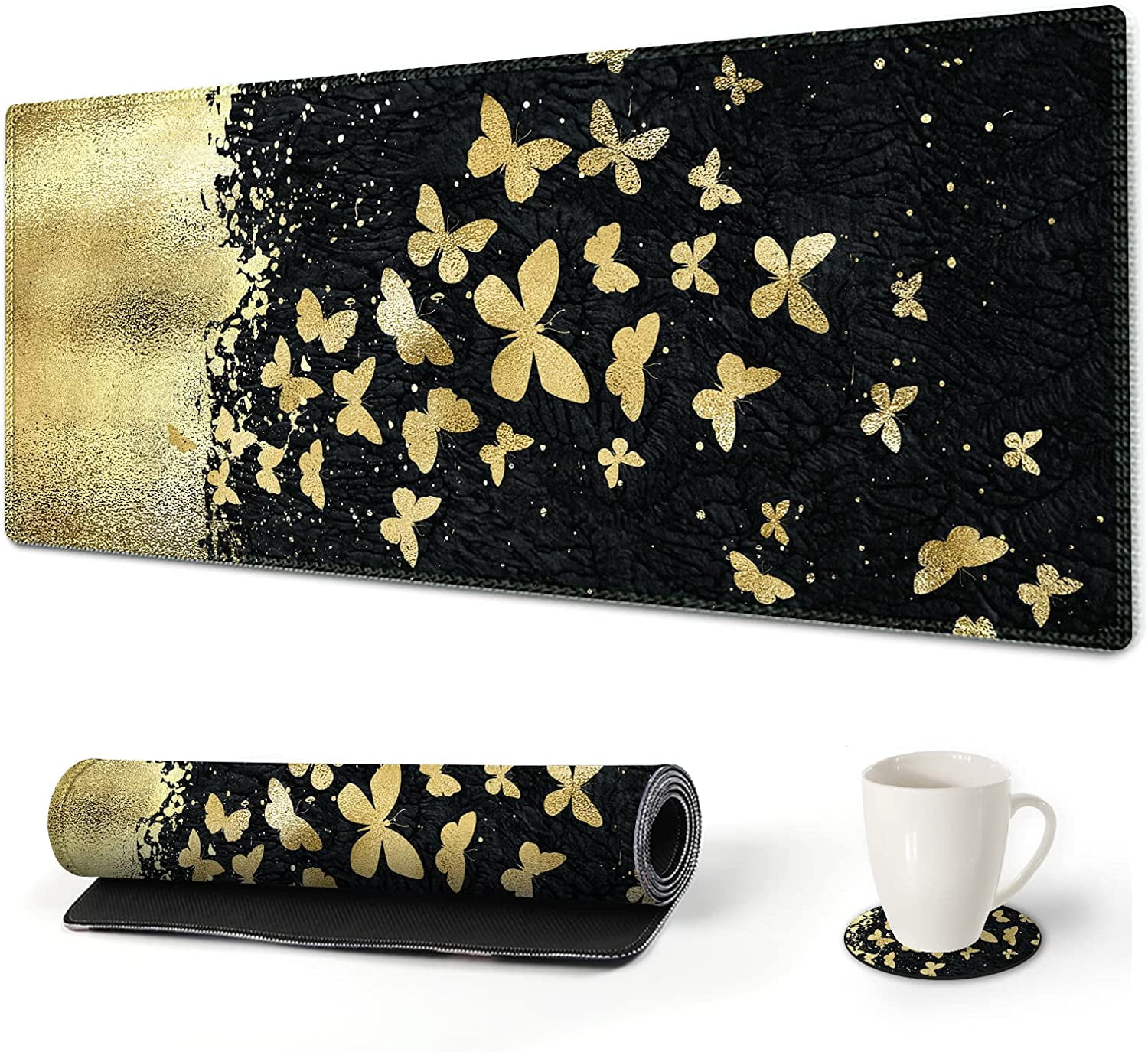 Large Gaming Mouse Pad Van Gogh, ArtSo Extended Stitched Edges Keyboard ...