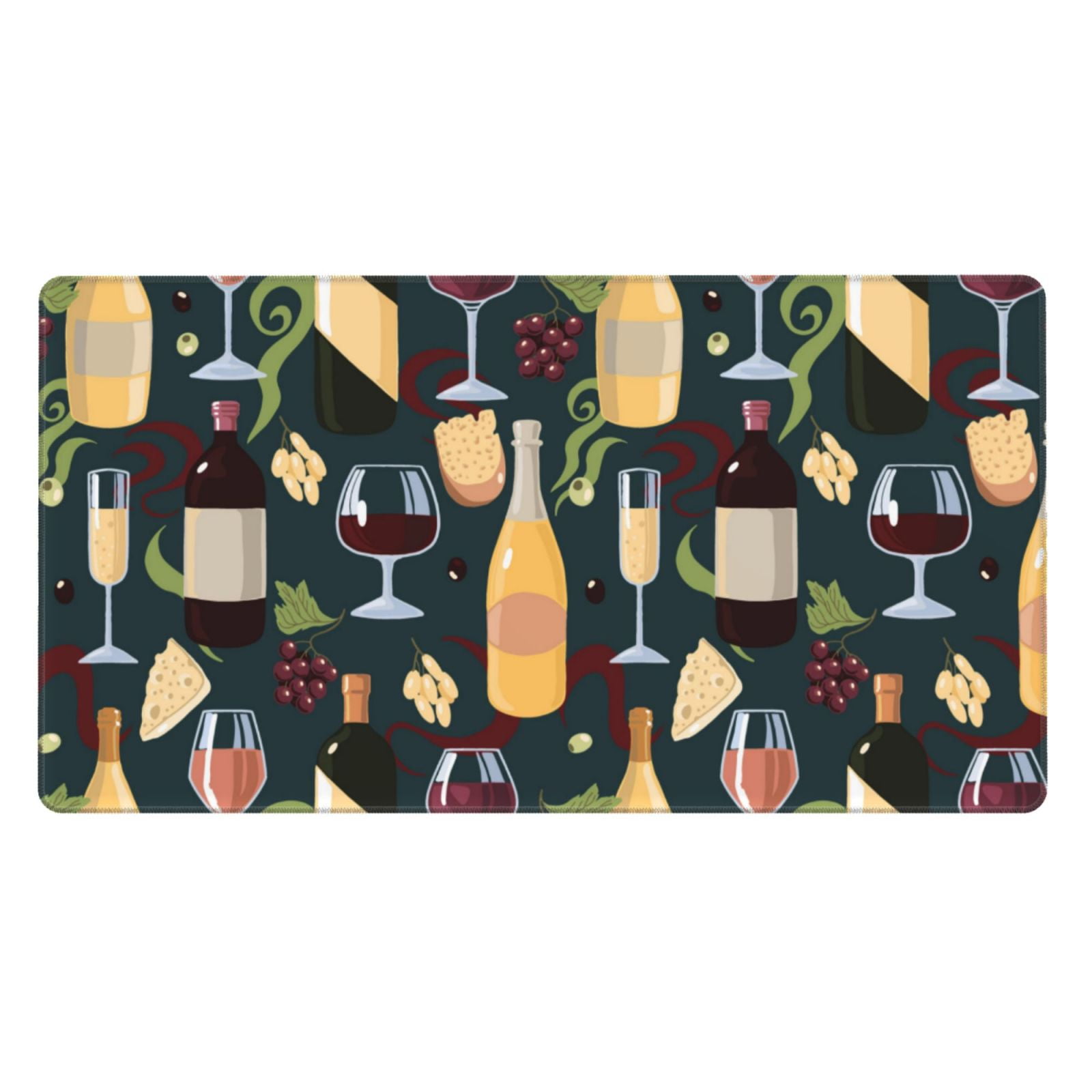Large Gaming Mouse Pad - Wine Bottle Print No.9036 Non-Slip Rubber Base ...