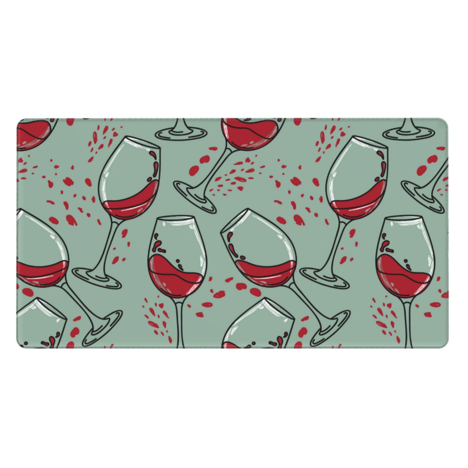 Large Gaming Mouse Pad - Wine Glass Printing Non-Slip Rubber Base Desk ...