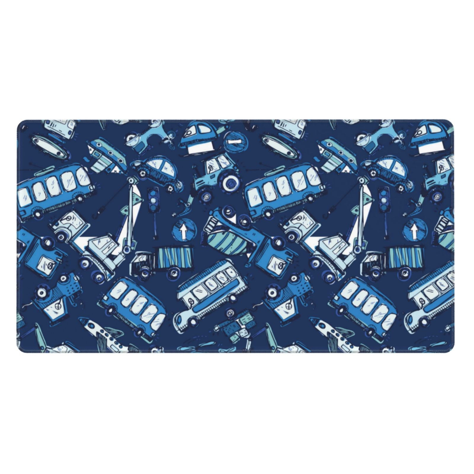 Large Gaming Mouse Pad - blue bus Non-Slip Rubber Base Desk Mat, Desk ...