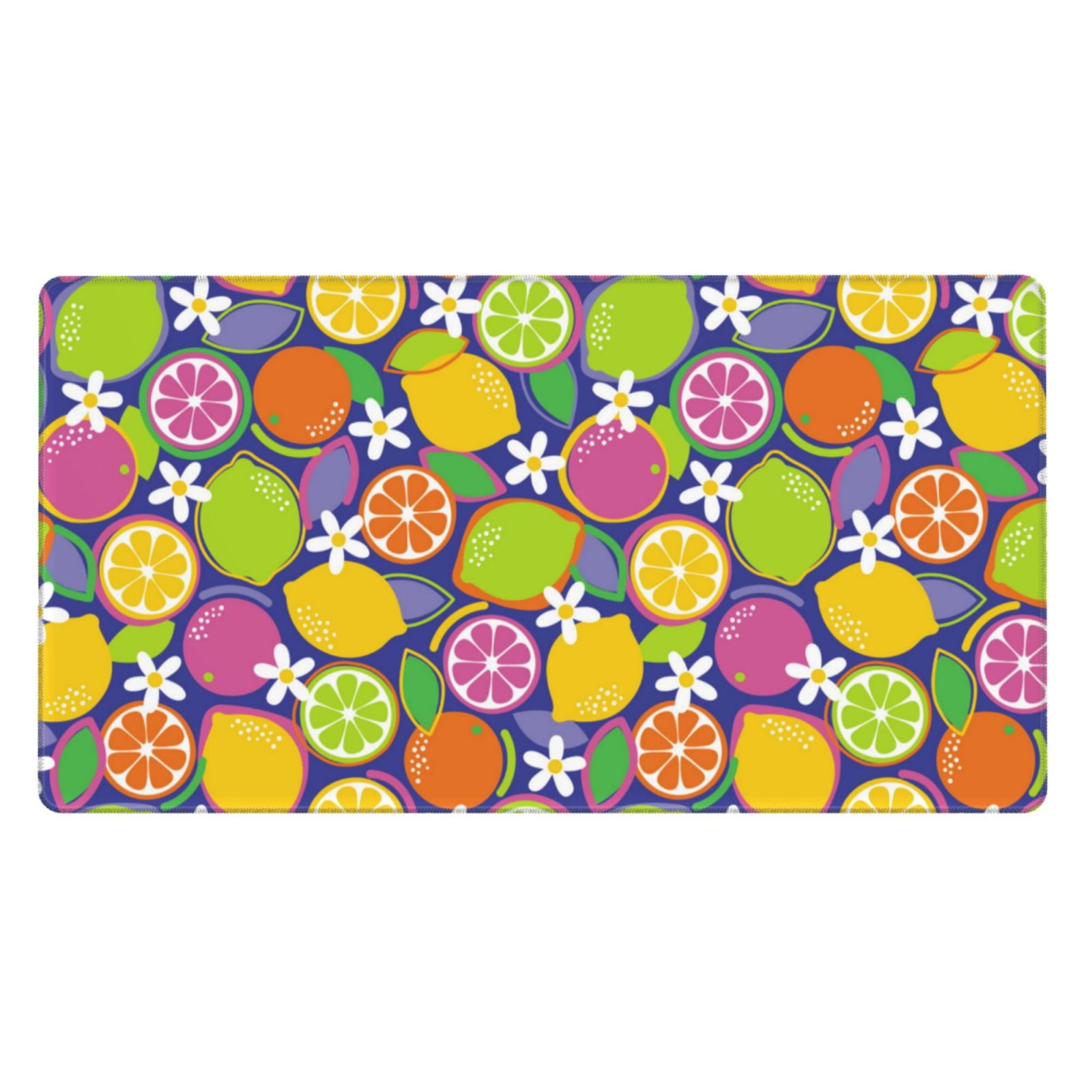 Large Gaming Mouse Pad - colorful floral Lemon Non-Slip Rubber Base ...