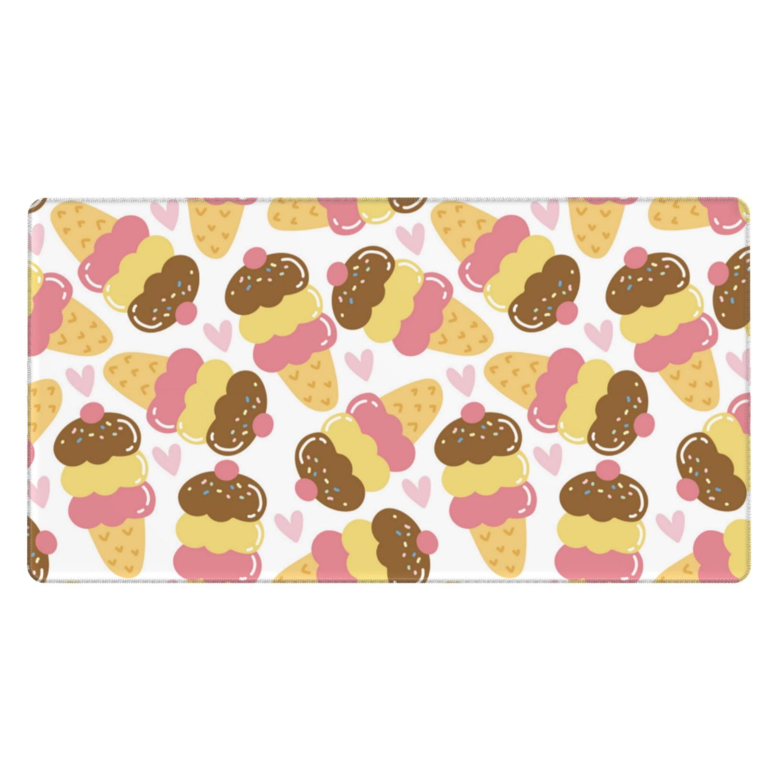 Large Gaming Mouse Pad - cute ice cream Non-Slip Rubber Base Desk Mat ...