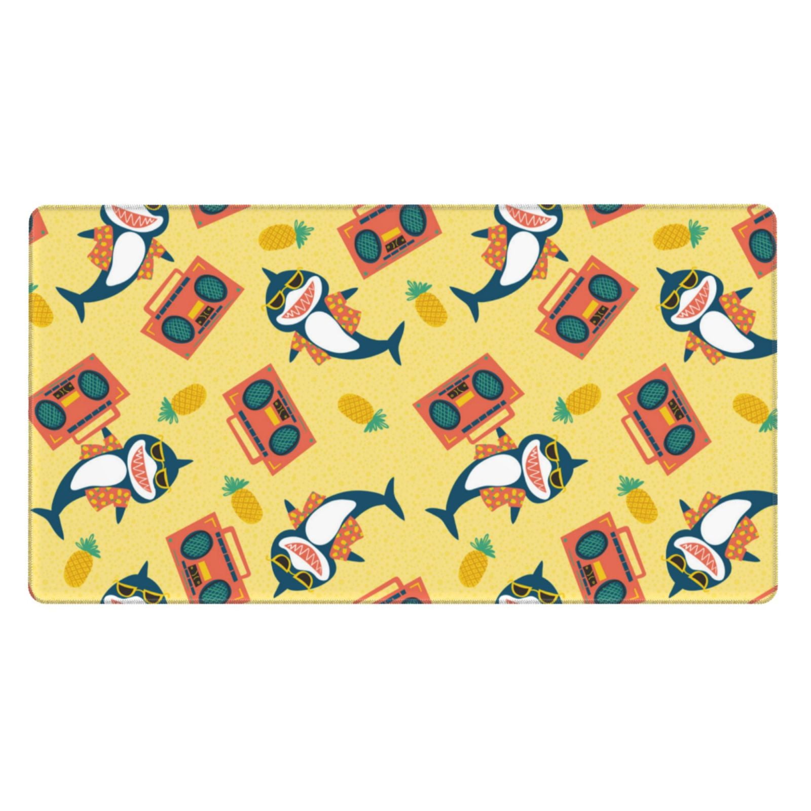 Large Gaming Mouse Pad - cute smiling sharks Non-Slip Rubber Base Desk ...