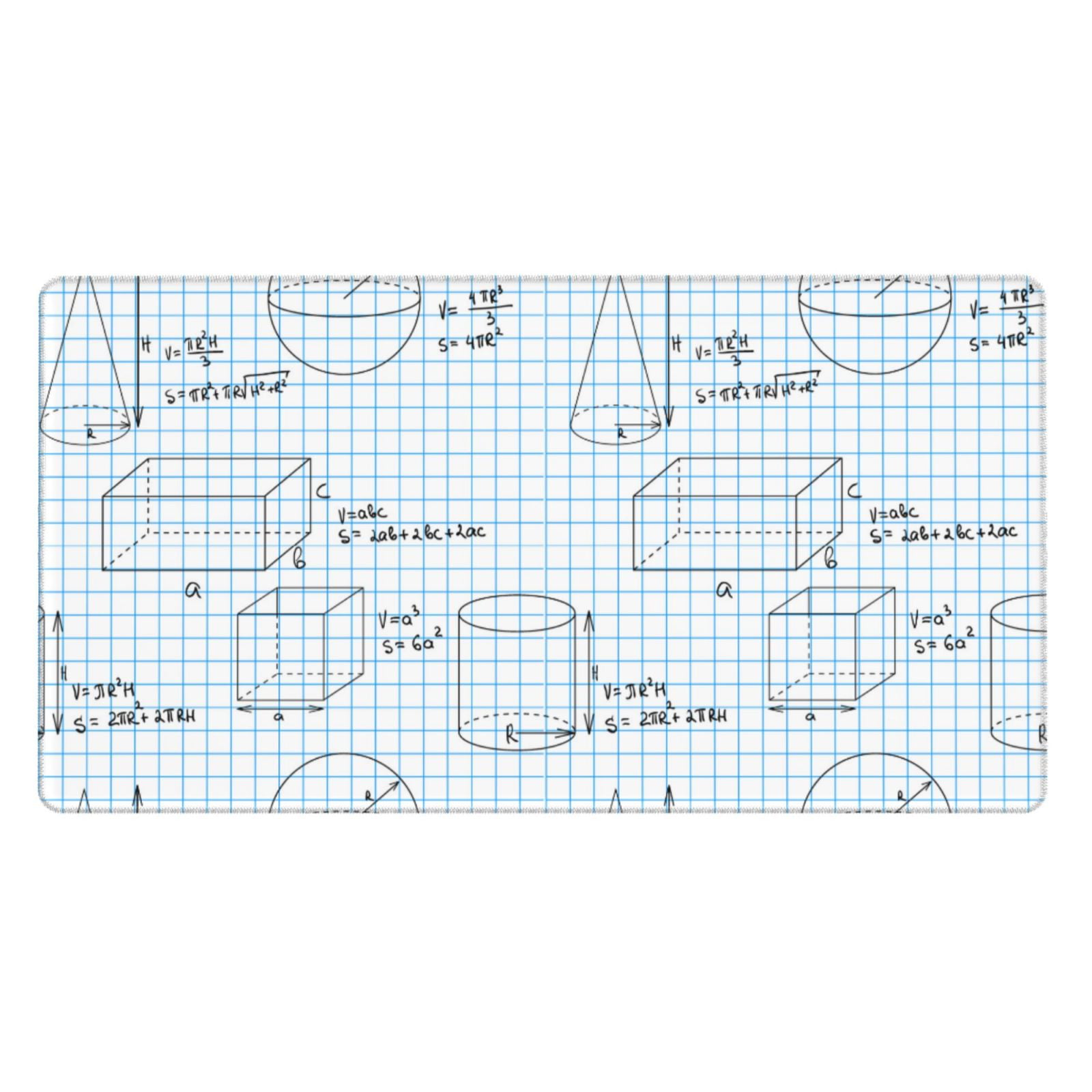 Large Gaming Mouse Pad - geometry Math Print Non-Slip Rubber Base Desk ...