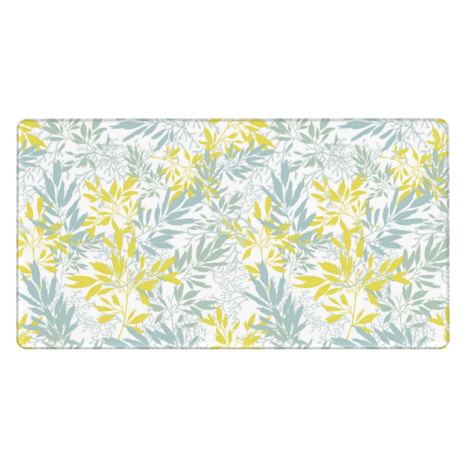 Large Gaming Mouse Pad - leaves yellow Non-Slip Rubber Base Desk Mat ...