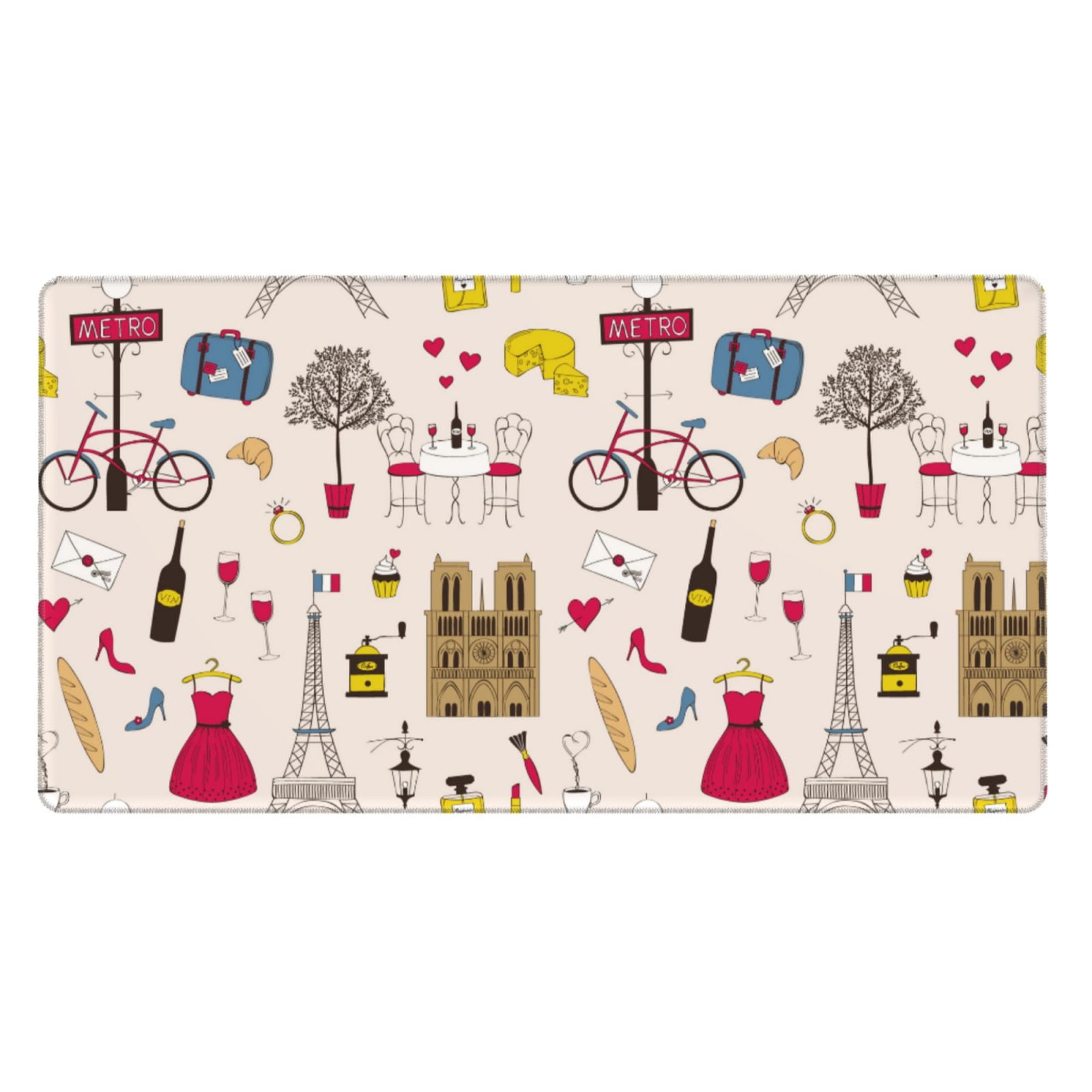 Large Gaming Mouse Pad - modern Bike Pattern Non-Slip Rubber Base Desk ...