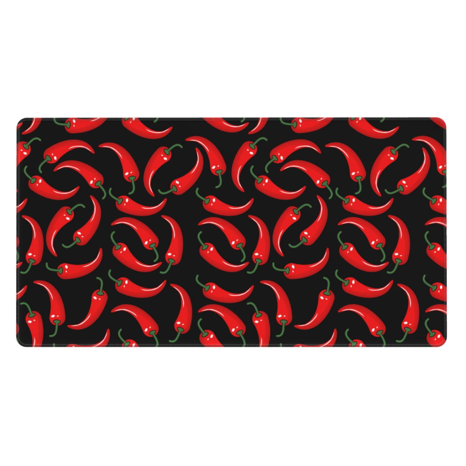 Large Gaming Mouse Pad - red Chili Pepper black Non-Slip Rubber Base ...