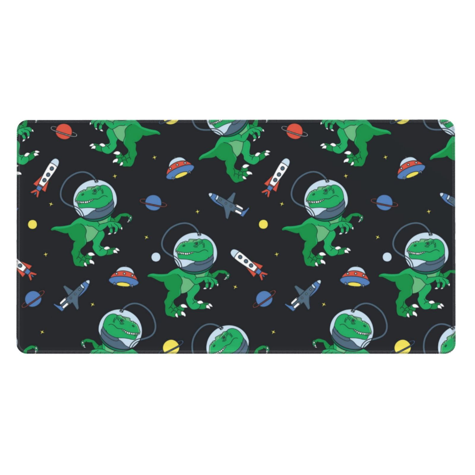 Large Gaming Mouse Pad - space Dinosaur rocket Non-Slip Rubber Base ...
