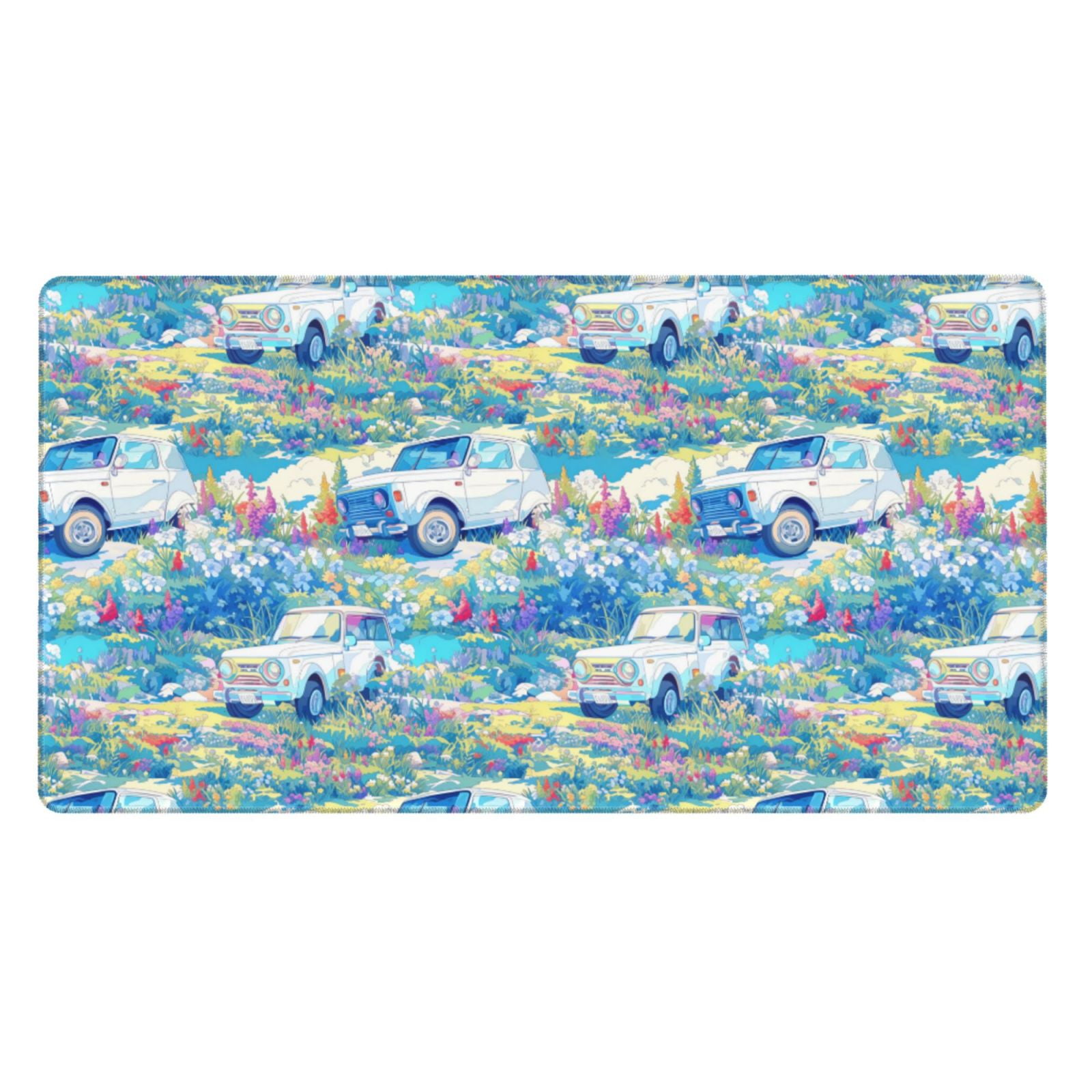 Large Gaming Mouse Pad - travel SUV daisy flower Non-Slip Rubber Base ...