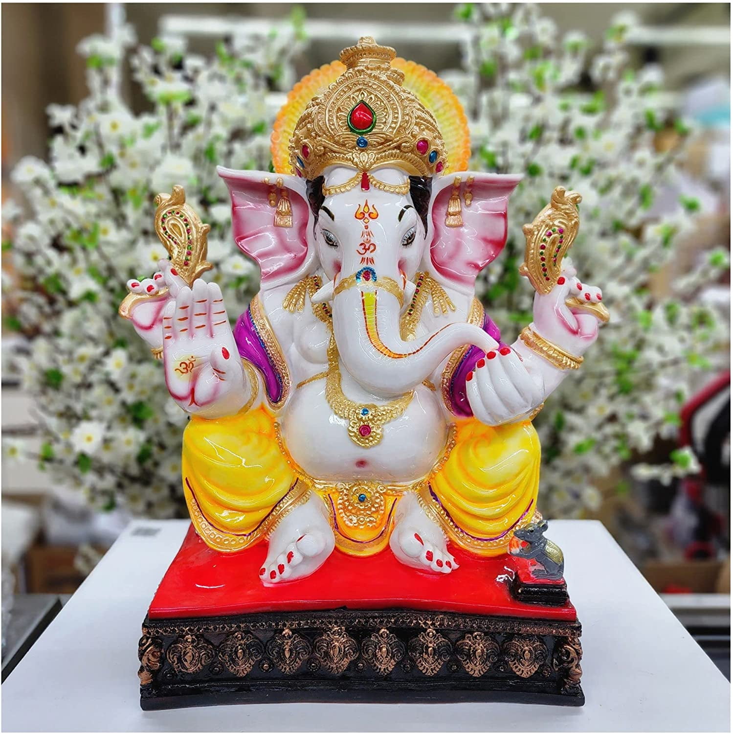 Large Ganesha Statue Resin Ganesha Idol Good Luck God Hindu God Statue Indian Handcrafted Religious Statue Ganpati Sculpture Big Ganesha Statue Gift