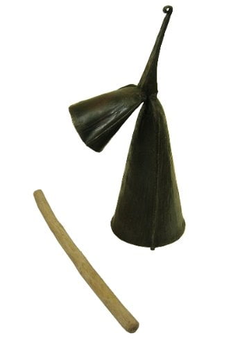 Large Gankogui Double Bell with Stick - Agogo Cow Bell from Ghana ...