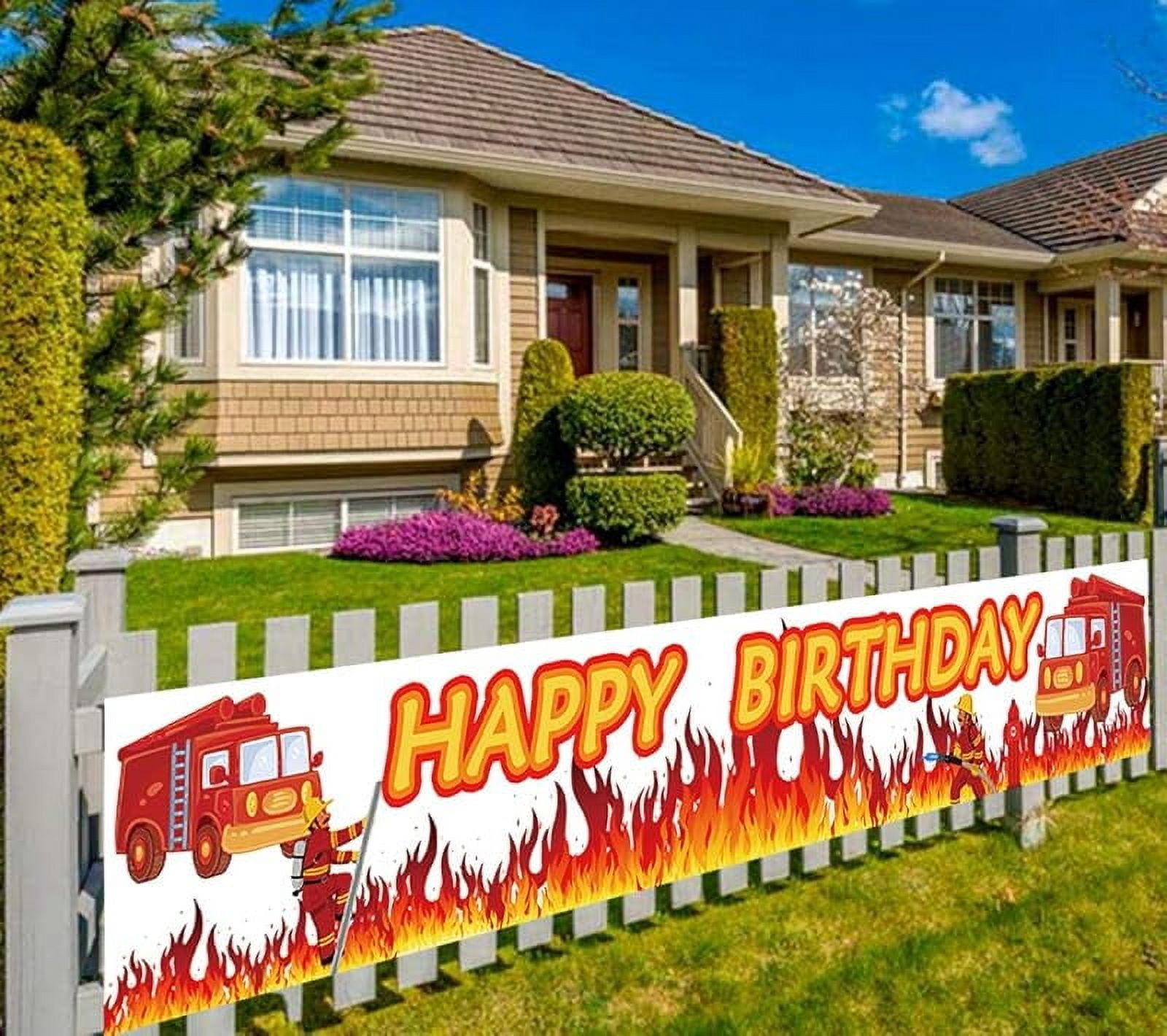 Large Garbage Truck Birthday Banner Trash Trucks Birthday Sign Banner ...