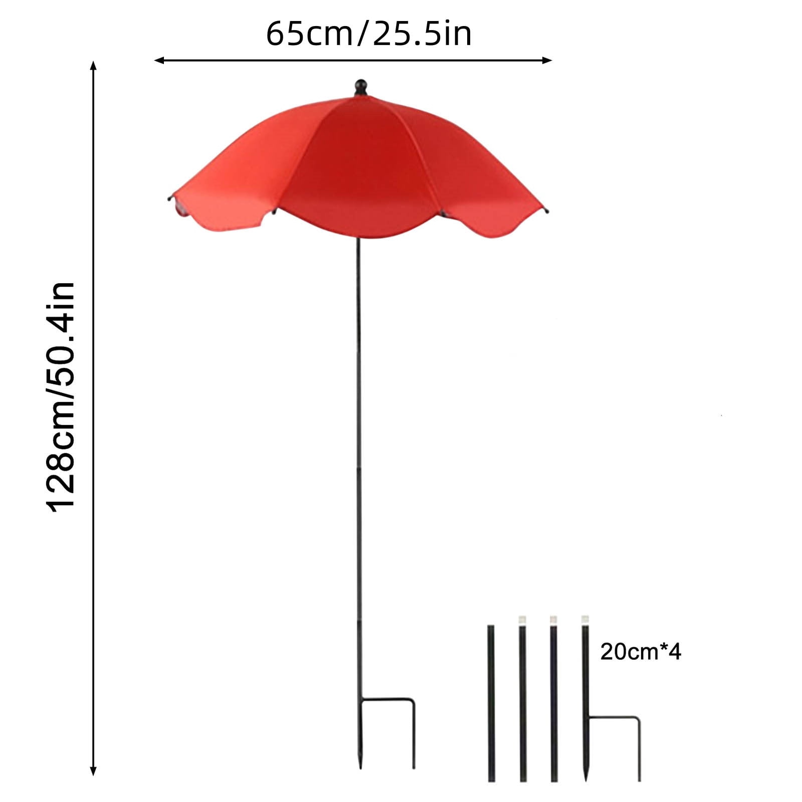 Large Garden Parasol with Plant Stake Outdoor Sunlight Shade and Rain ...