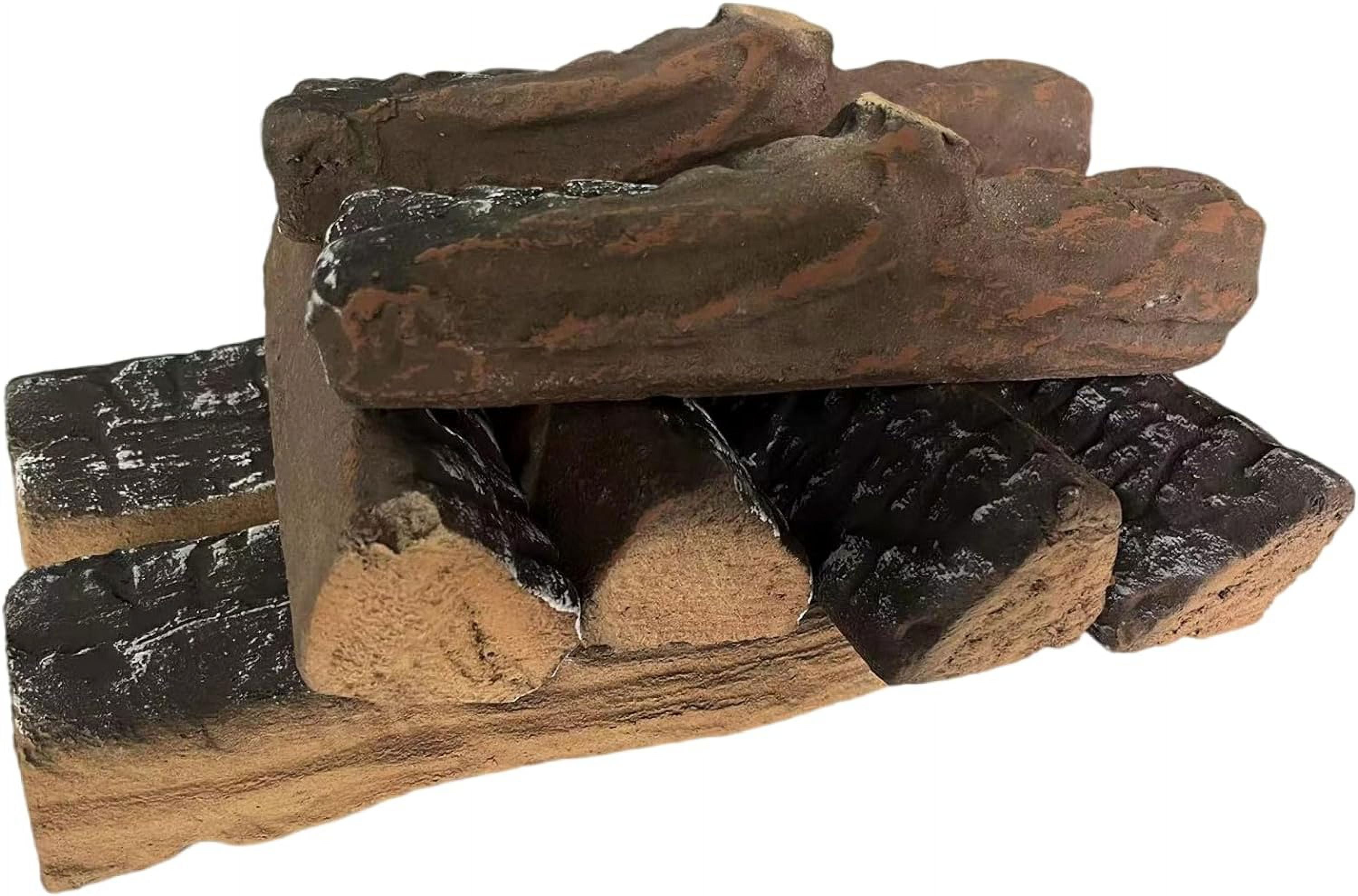 Large Gas Fireplace Logs Set of Ceramic Wood Logs. Use in Indoor, Gas ...