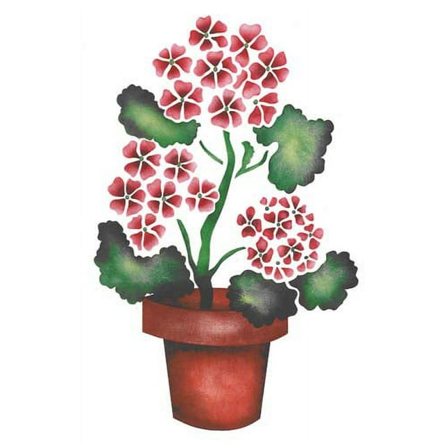 Large Geranium Pot Wall Stencil 996A by Designer Stencils - Walmart.com