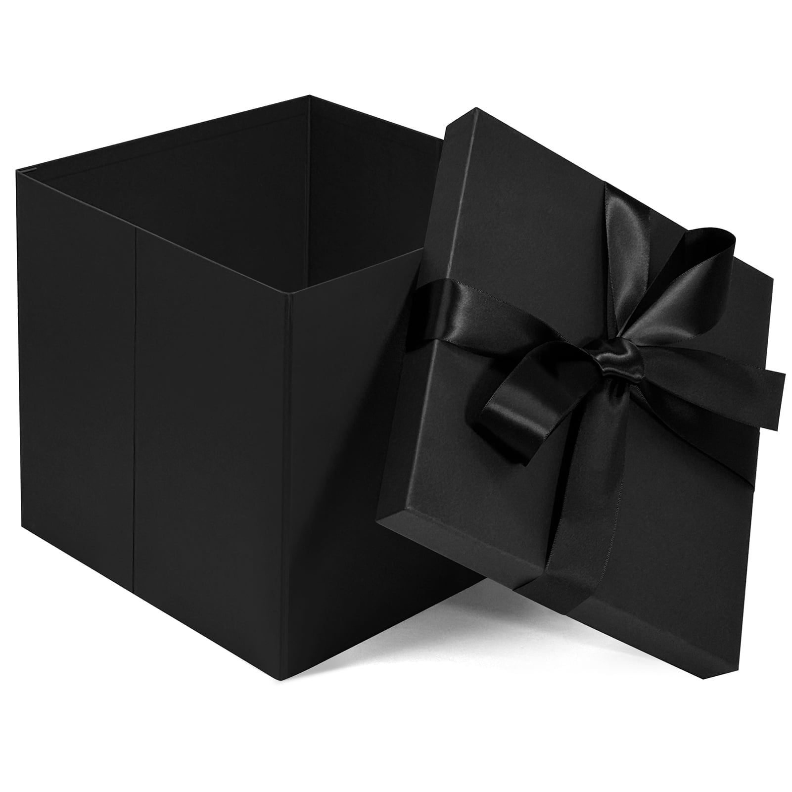 Large Gift Box with Lid and Ribbon, 10x10x10 Inches, Square Birthday ...