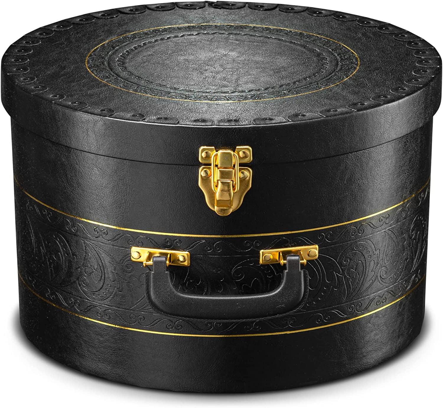 Large Gift Hat Box for Men & Women Storage- Round Hat Box Container ...