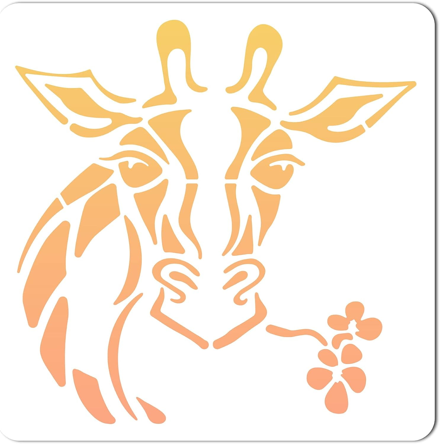 Large Giraffe Stencils 12x12 Inch Reusable Animals Stencil Giraffe Portrait Template Signs ...