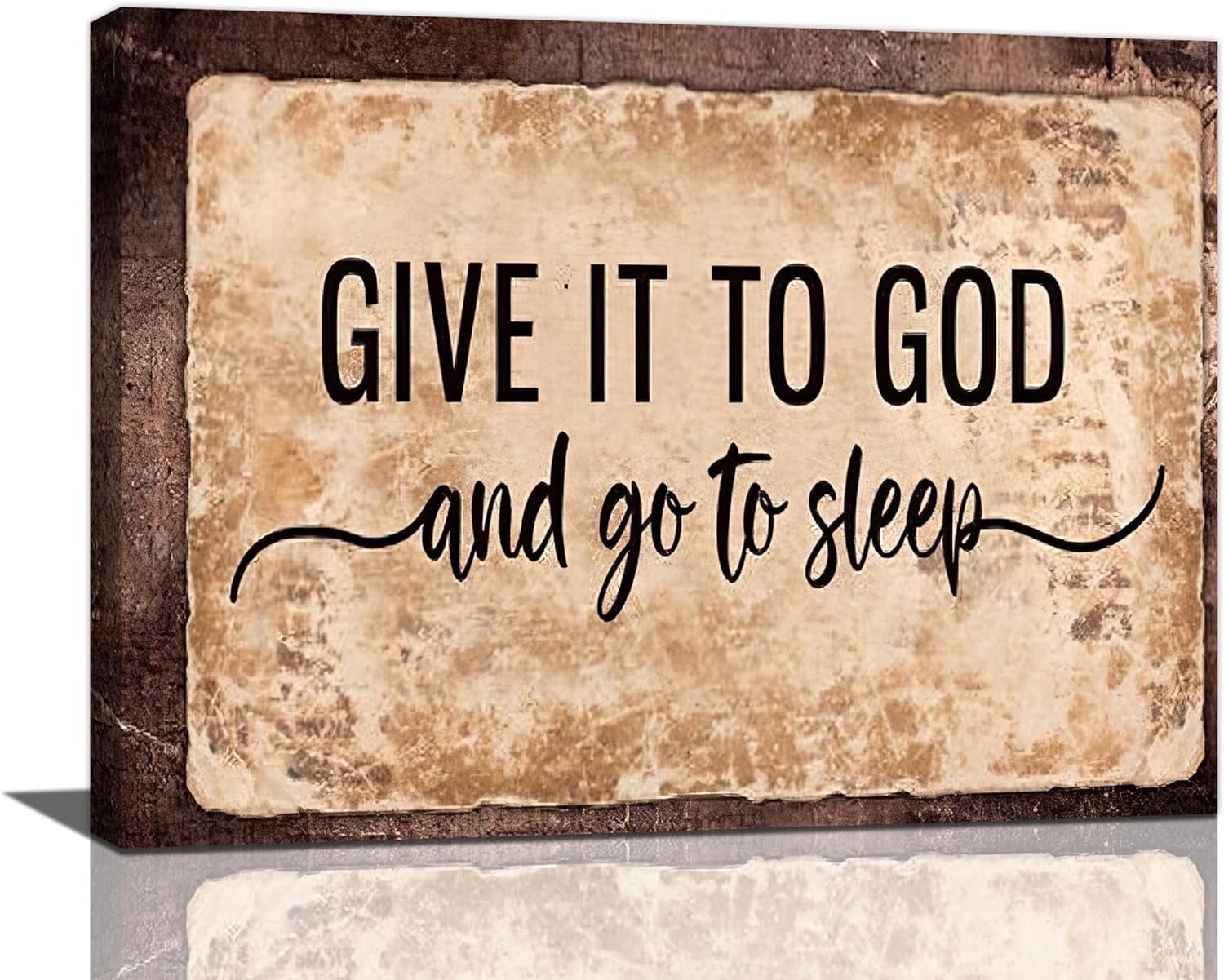 Large Give It to God and Go to Sleep Sign for BedroomCanvas Wall Art ...