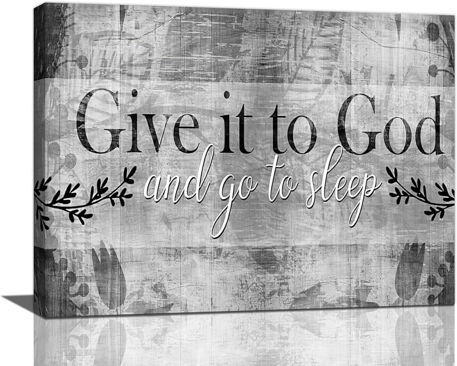 Large Give It to God and Go to Sleep Sign for BedroomCanvas Wall Art ...