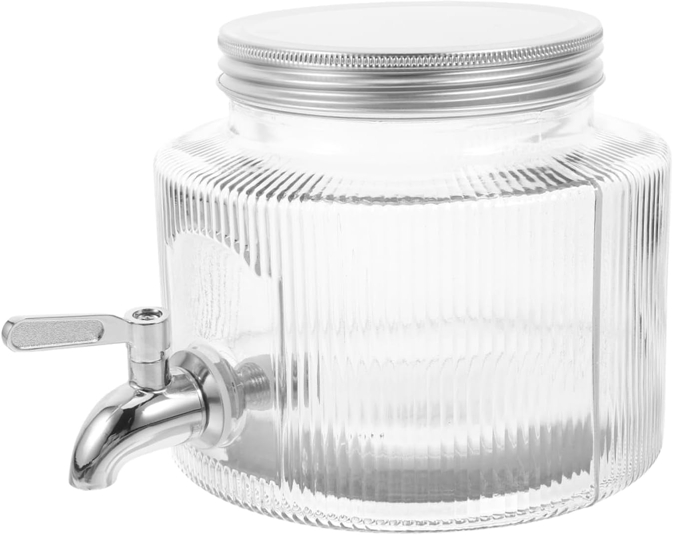 Large Glass Beverage Dispenser Water Container with Tap for Fridge Safe ...