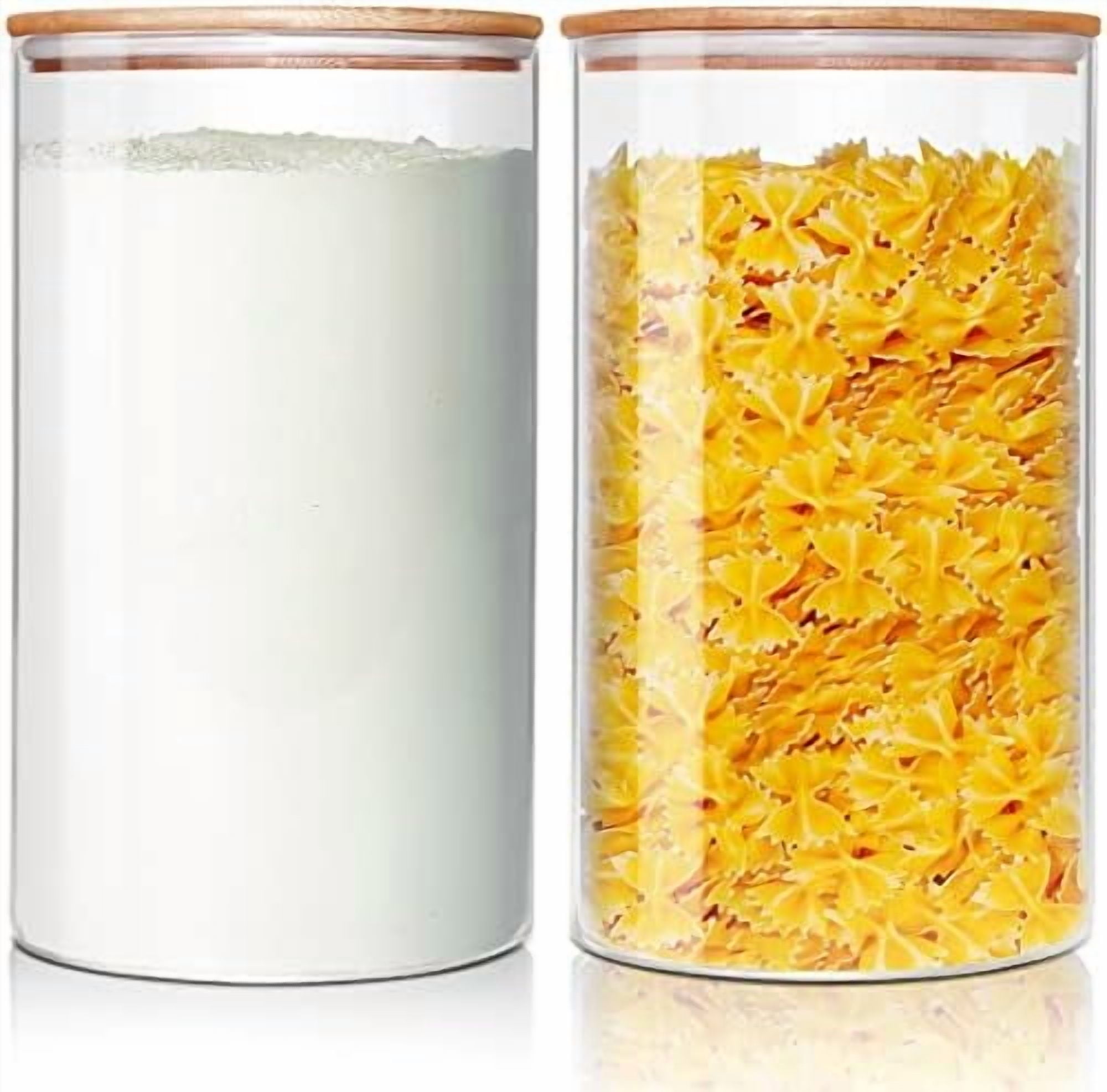 Large Glass Flour and Sugar Containers 180oz x2 [Set of 2], Glass Food ...