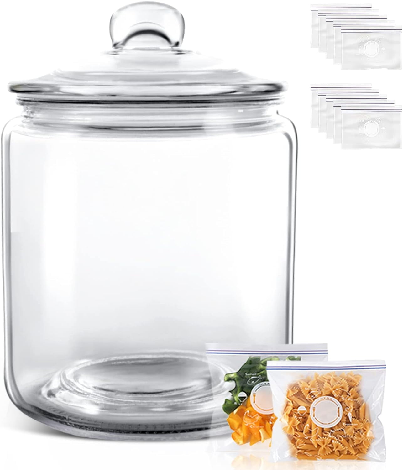 Large Glass Jar,1 Gallon Glass Jar with Lid, Airtight,Dishwasher Safe ...