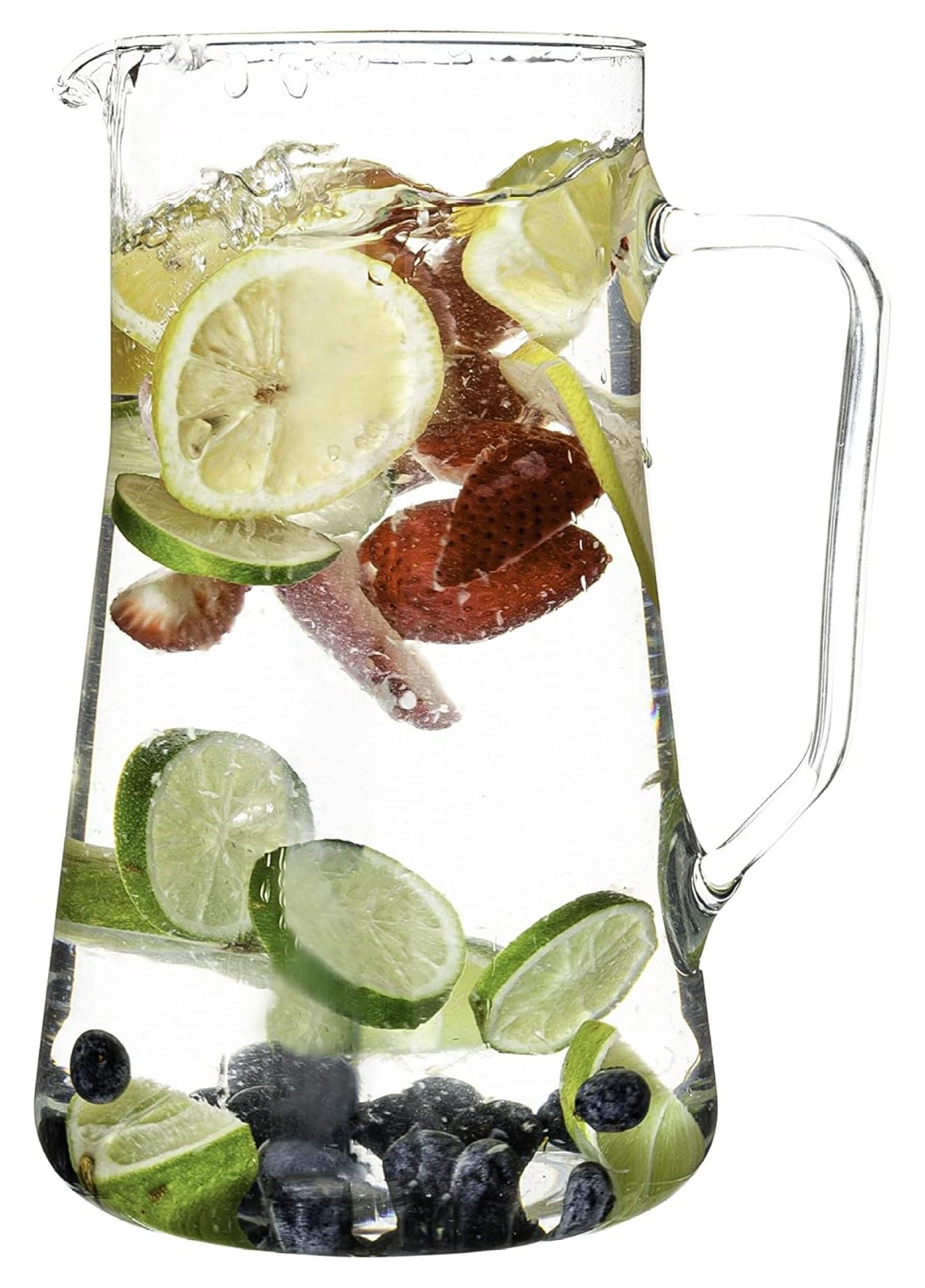 Large Glass Pitcher With Spout, 2.5 Qt Glass Pitchers With Handle ...