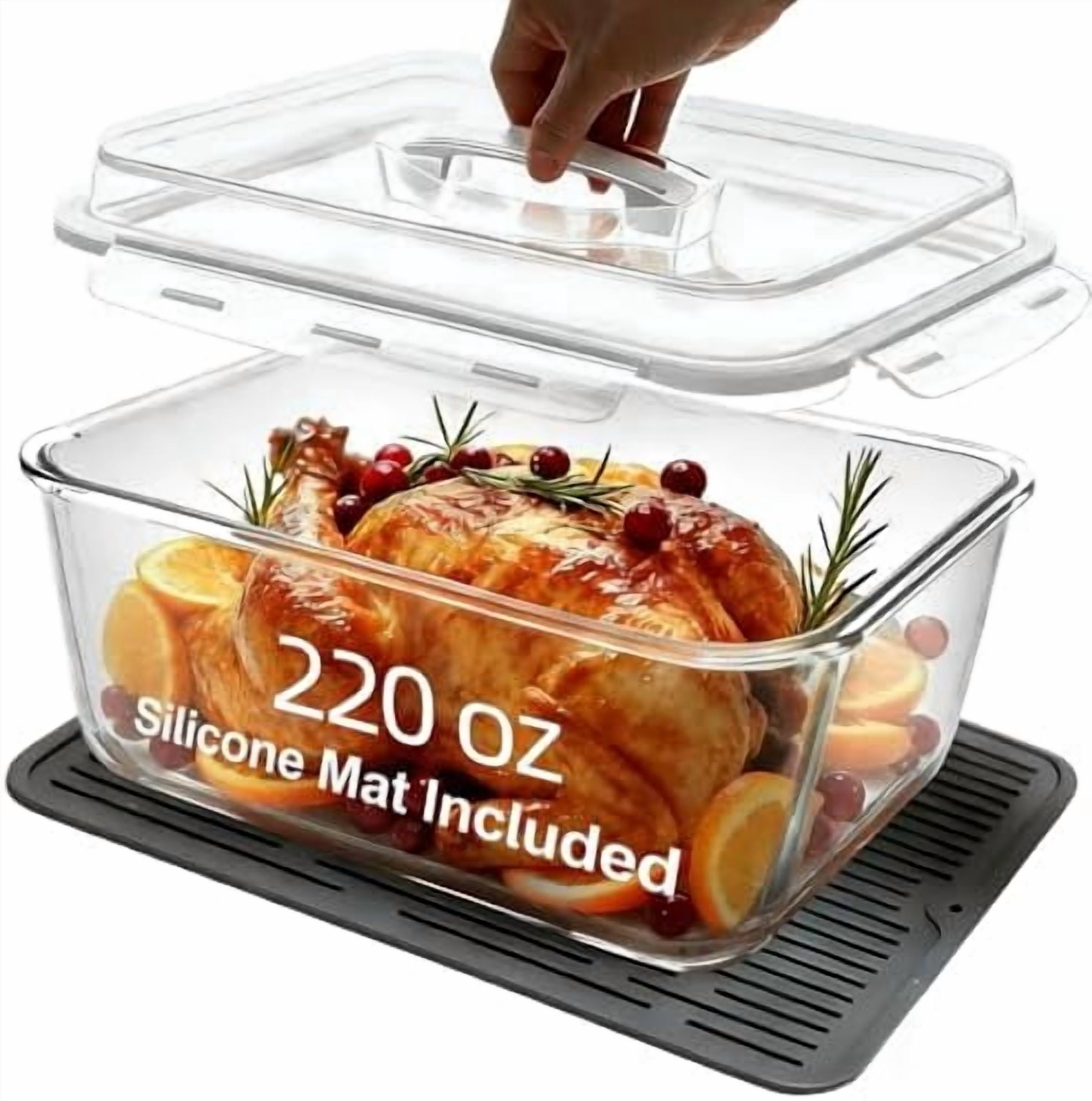 Large Glass Storage Containers with Lids 220oz/6500ml - Borosilicate ...