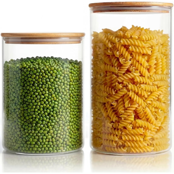 Extra Large Glass Flour and Sugar Storage Containers with Airtight Lids ...