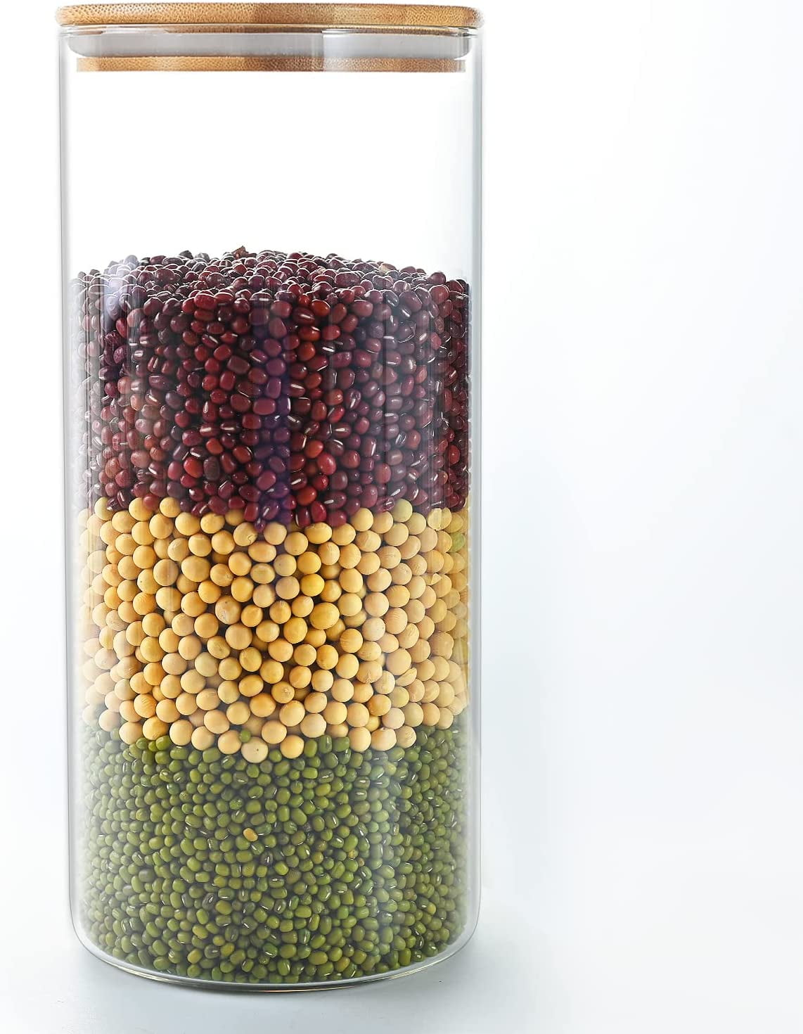 Large Glass Storage Jars Flour and Sugar Containers, Thickened Glass ...