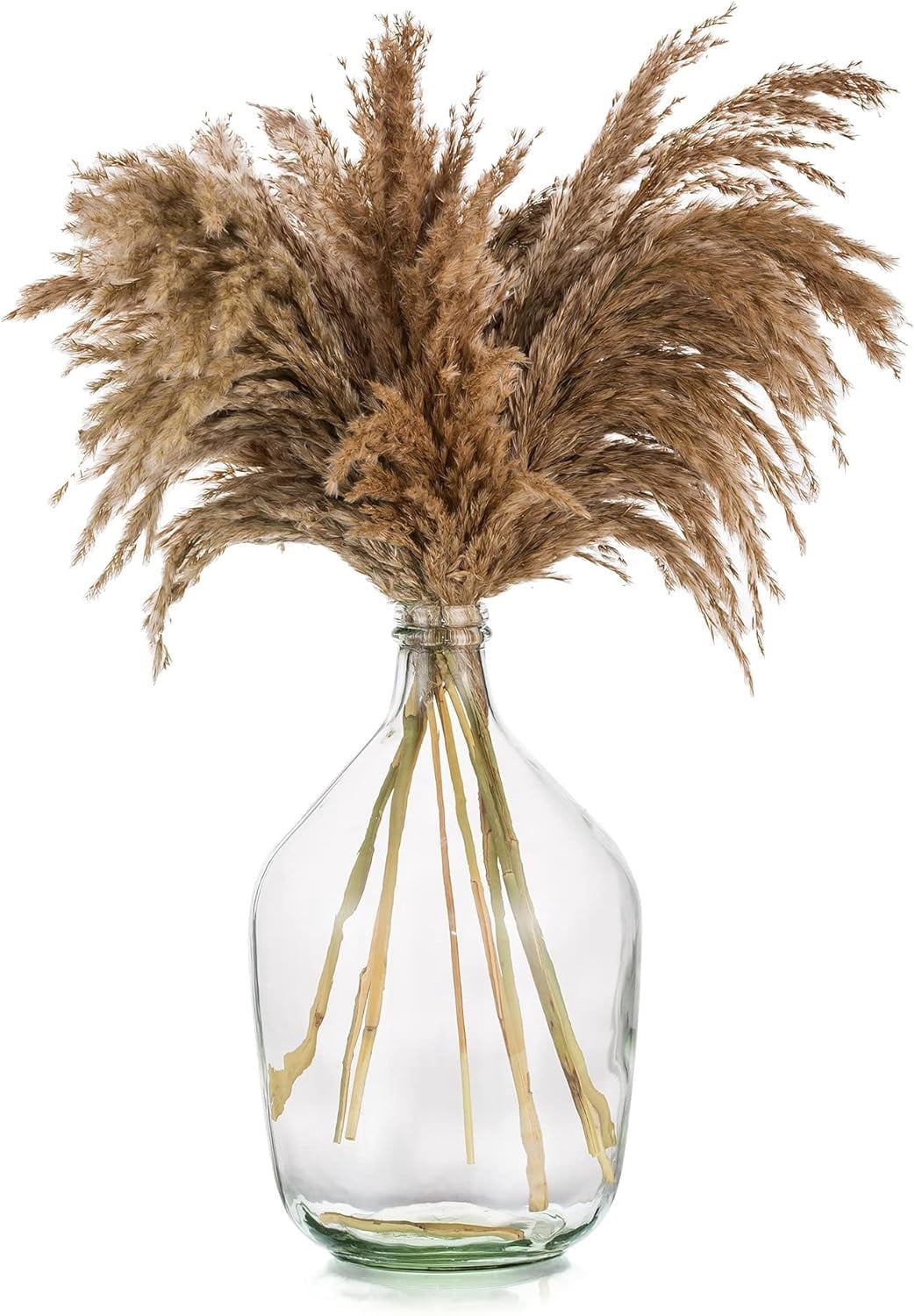 Large Glass Tall Floor Vase 15 Inch Clear Round Belly Demijohn ...