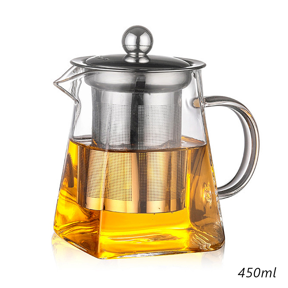 Large Glass Teapot Set, TeaPot with Stainless Steel Filter, Stovetop ...