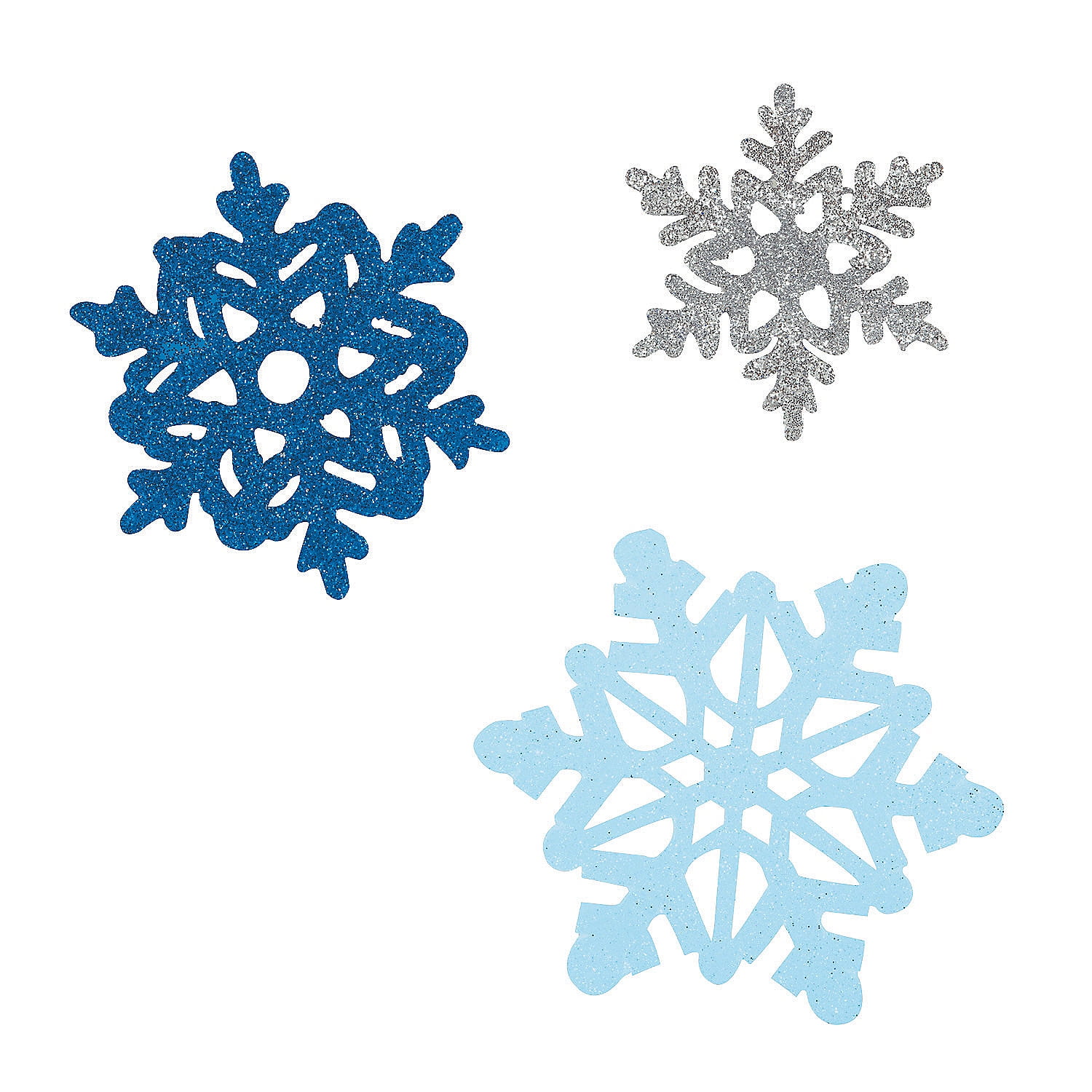 Large Glitter Snowflake Cutouts, Party Decor, Christmas, 6 Pieces ...