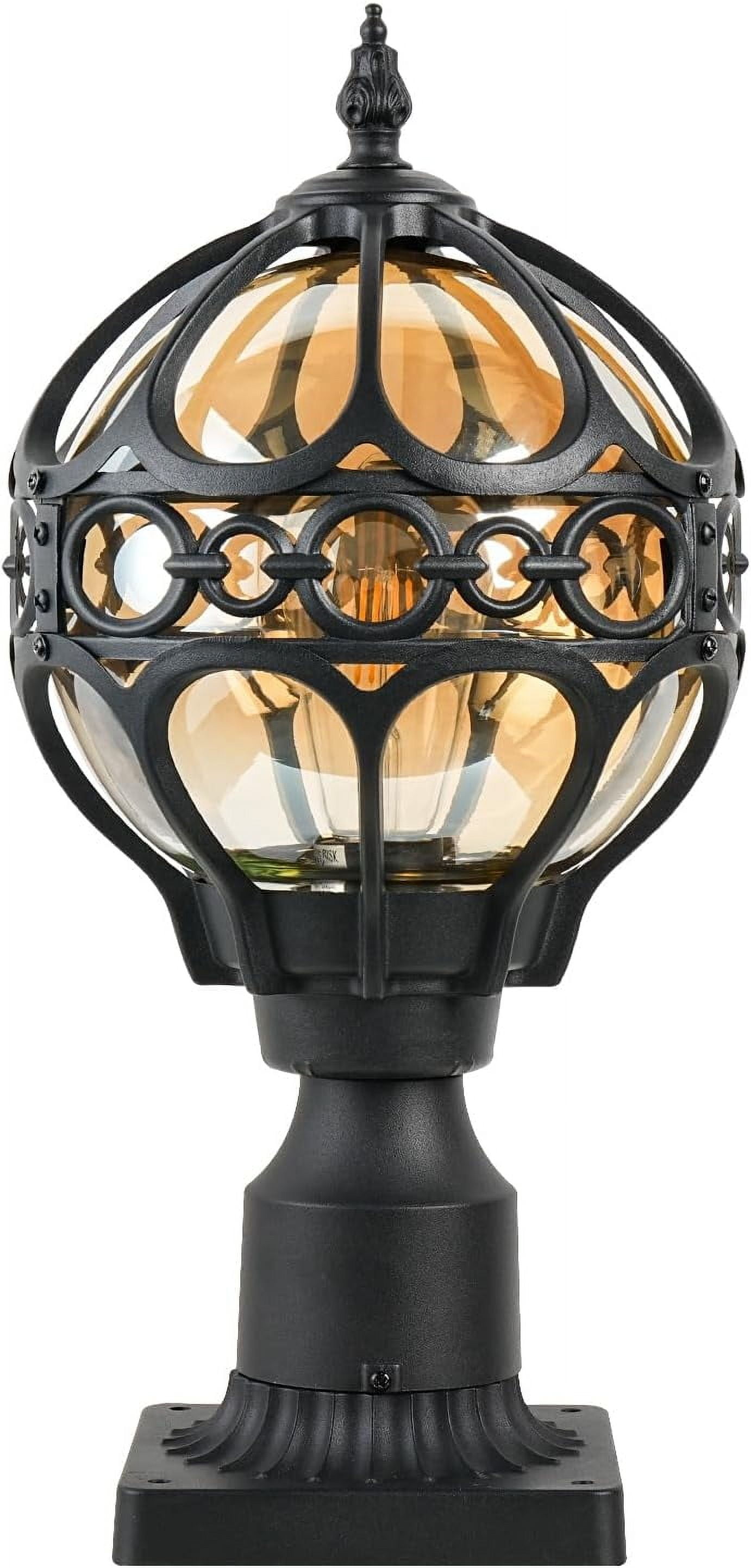 Large Globe Outdoor Post Light for Lawn Yard Fence Patio Pathway ...