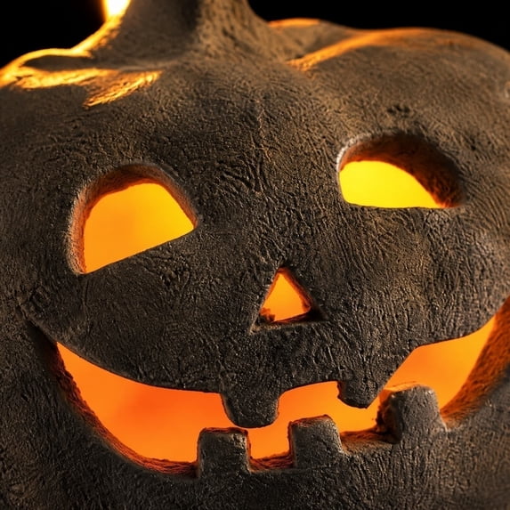 Large Glowing Jack O Lantern Pumpkin Decoration with Flickering LED ...