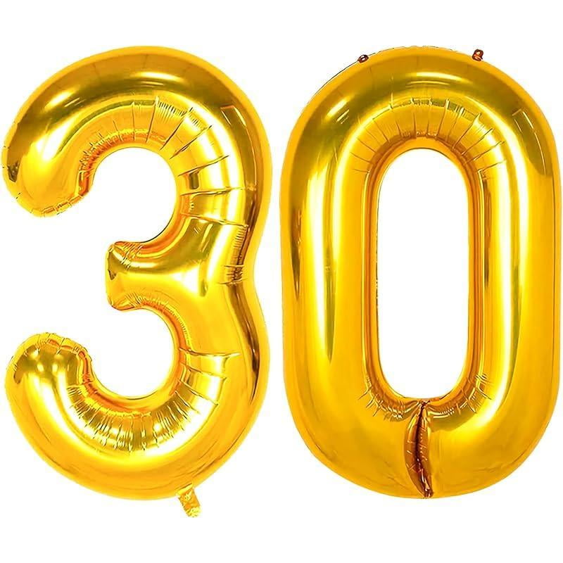 Large Gold Balloon Number, Birthday Decorations, Foil Mylar Big Helium ...