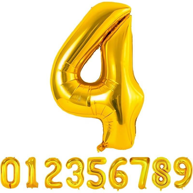 Large Gold Balloon Number, Birthday Decorations, Foil Mylar Big Helium ...