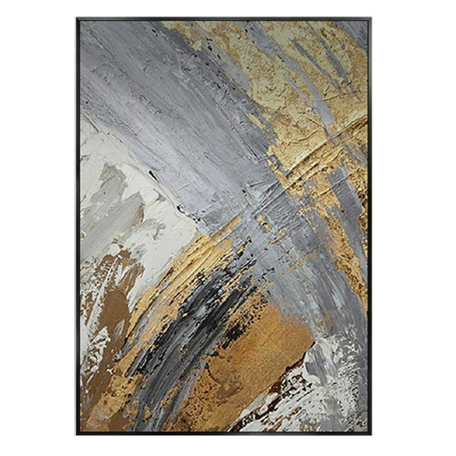 Large Gold Foil Decor Abstract Hand Painted Oil Painting Big Wall Art ...