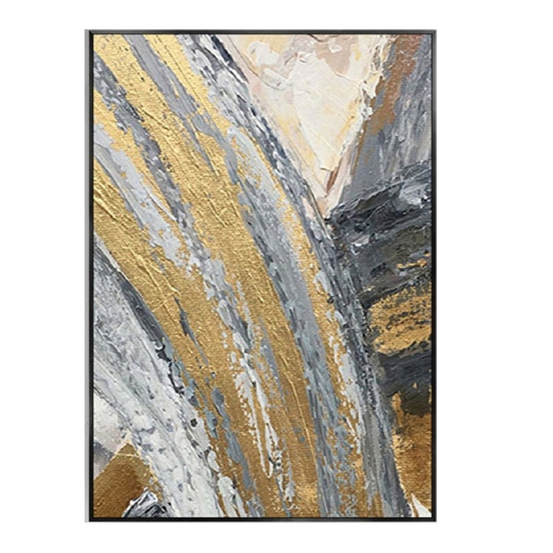 Large Gold Foil Decor Abstract Hand Painted Oil Painting Big Wall Art ...
