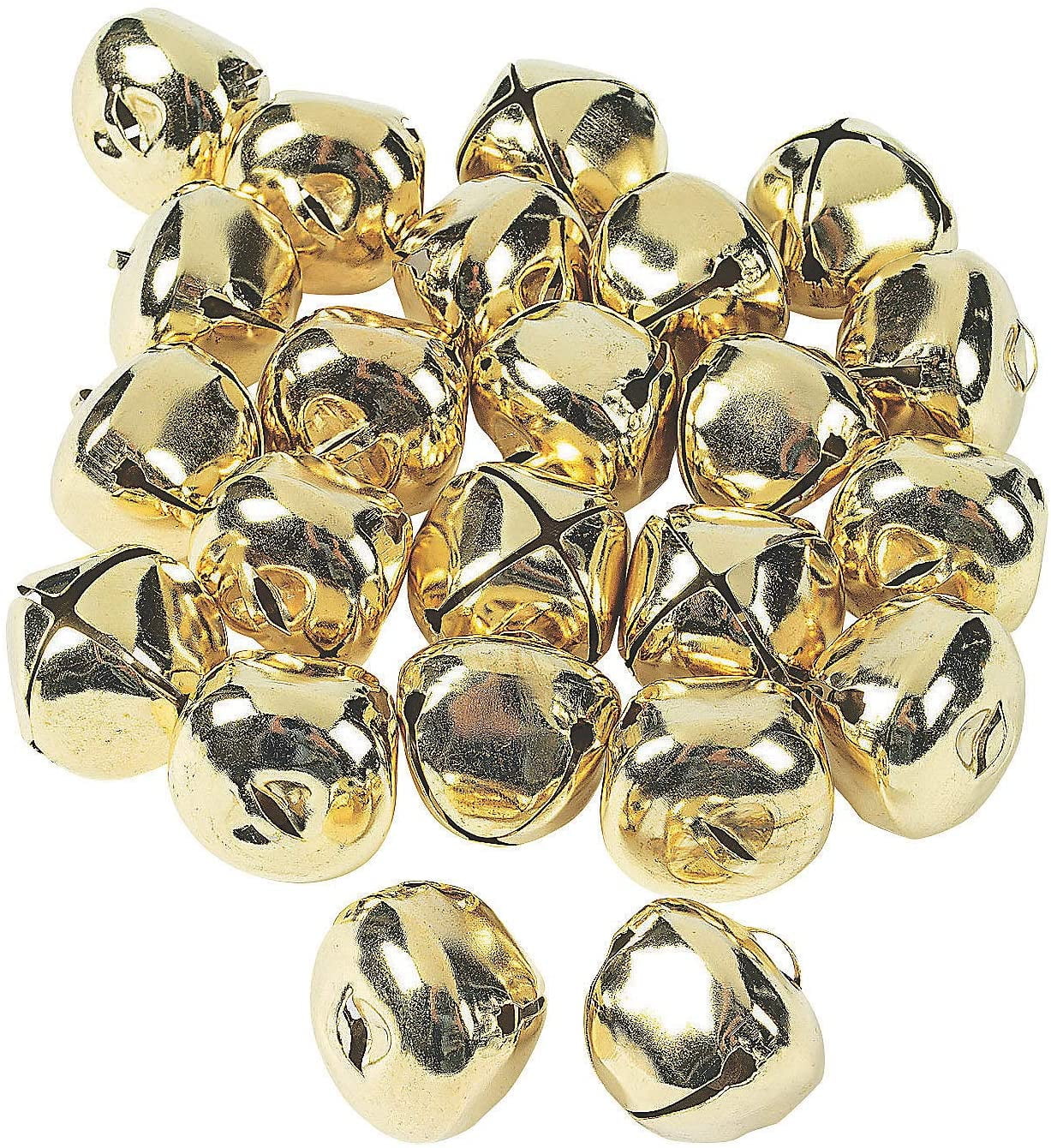 Large Gold Jingle Bells - Bulk Set of 24 - Christmas Crafts and ...