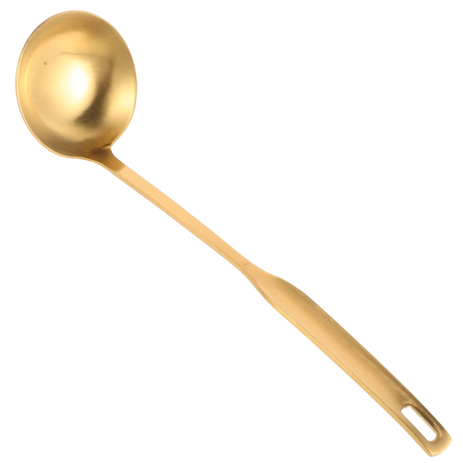 Large Gold Soup Ladle 304 Stainless Steel Thickened Design Spacious ...